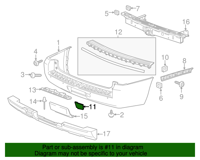 2015-2020 Chevrolet Primed Rear Bumper Fascia Access Hole Cover ...