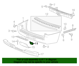 2015-2020 Chevrolet Primed Rear Bumper Fascia Access Hole Cover ...
