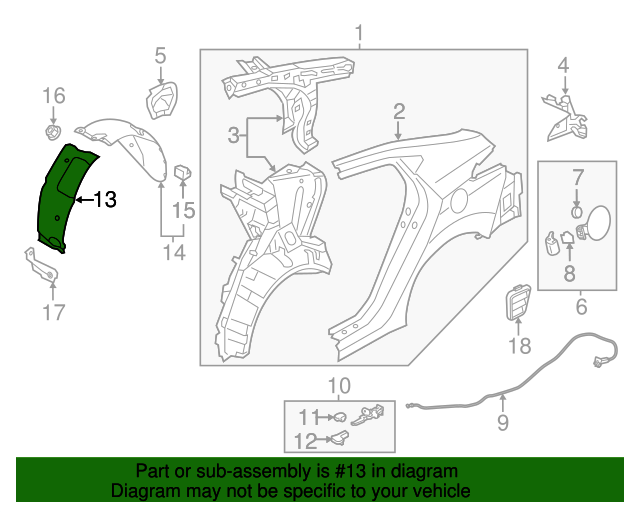 2013-2016 Hyundai Wheelhouse Liner 86824-3X100 | OEM Parts Online