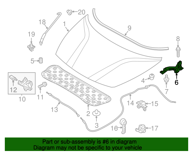 79120-1W000 - Hinge 2012-2017 Kia Rio | Kia.Parts Store