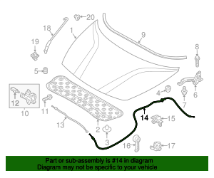 81190-1W000 - Release Cable 2012-2017 Kia Rio | Kia.Parts Store
