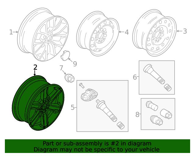 Genuine OEM Ford Part - Wheel, Alloy KL1Z-1007-A | Genuine OEM Ford ...