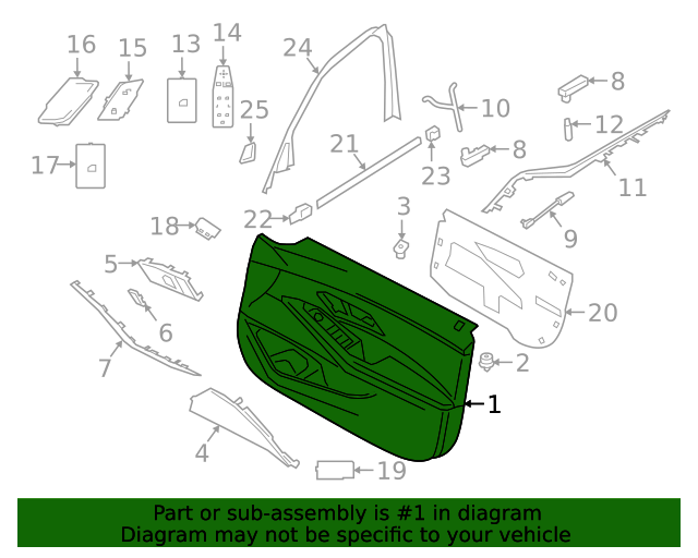 51-41-8-088-673 - Door Interior Trim Panel 2021-2023 BMW ...