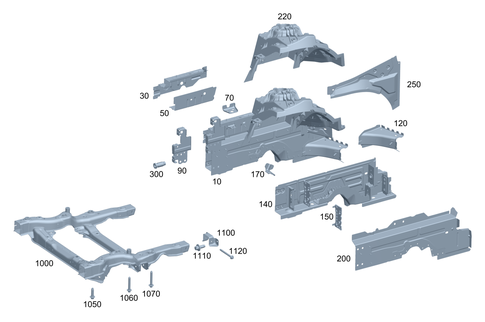 Wheel Well, Front Axle Carrier for 2024 Mercedes-Benz EQE 350+ SUV ...