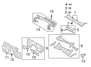 2000-2015 Mazda Cowl Grille Screw 9YA6-90-501 | TascaParts.com
