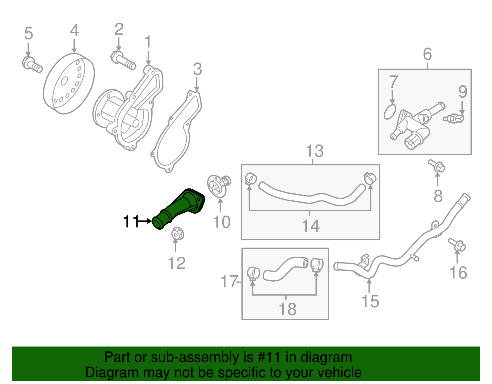 2018-2020 Hyundai Elantra GT Thermostat Outlet 25631-2E010 | OEM Parts ...
