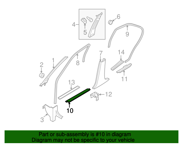 2012-2014 Nissan Maxima Sill Plate 769B4-9DA0A | TascaParts.com