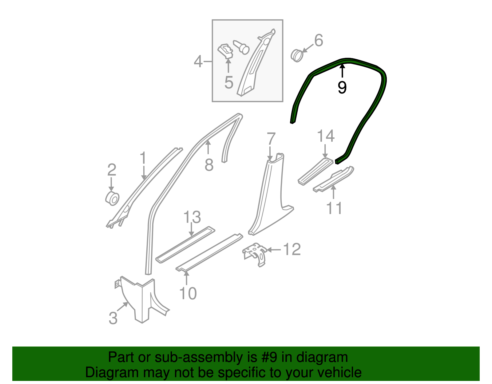 2009-2014 Nissan Maxima Opening Trim 76923-9N00A | Team Nissan Inc.