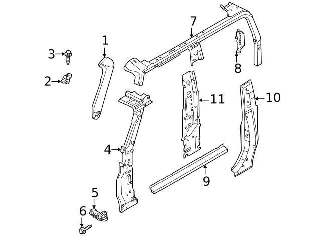 2021 Ford Bronco Upper Frame M2DZ-78211A11-AA | Online Ford Parts Catalog