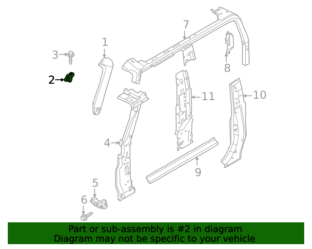 M2DZ-78025A01-B - Reinforcement A Pillar - Lasco Auto Parts