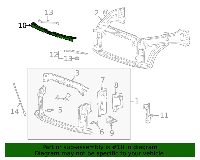 2021-2022 GM Front Grille Support Reinforcement 84828343 | QuirkParts