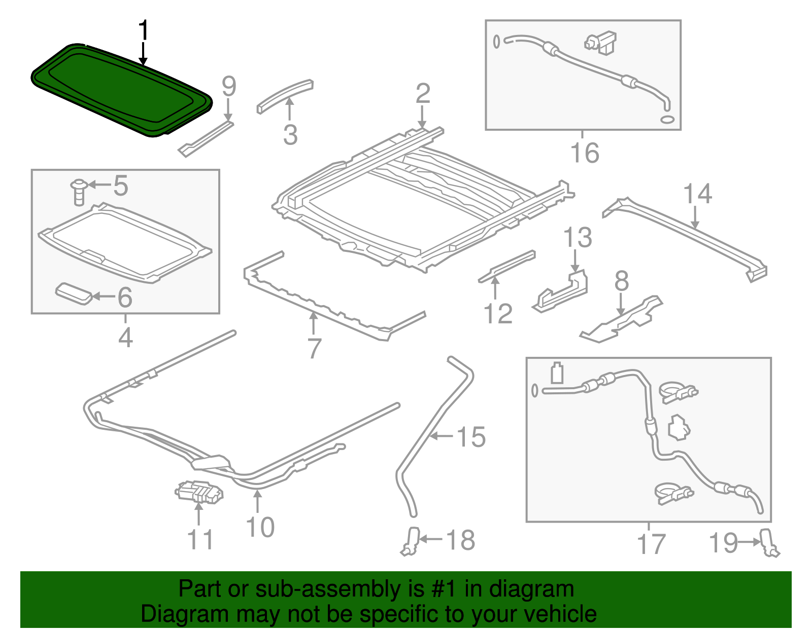 2011-2017 Honda Odyssey Sunroof 70200-TK8-A02 | Retail Performance Auto ...