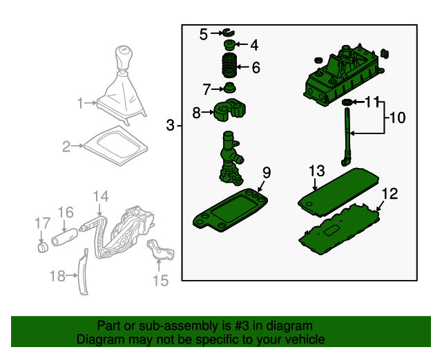 2009-2013 Audi Shifter Assembly 1K0-711-050-A | OEM Parts Online