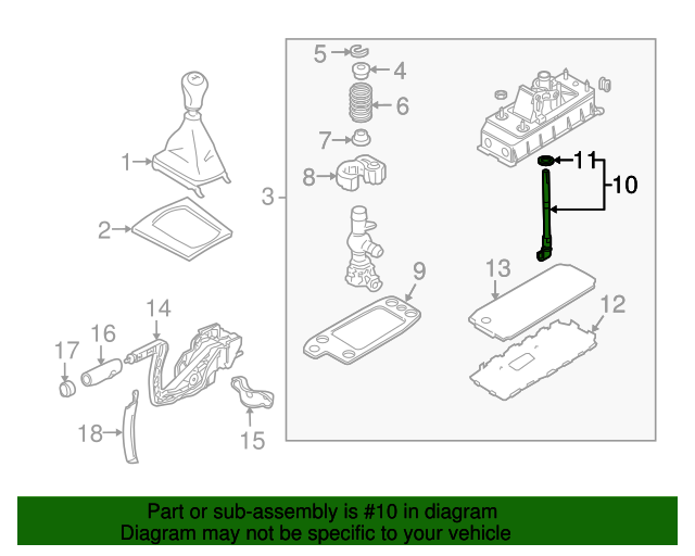 1K0-711-112-B - Gear Shift Assembly 2008-2013 Audi | Audi OEM Parts