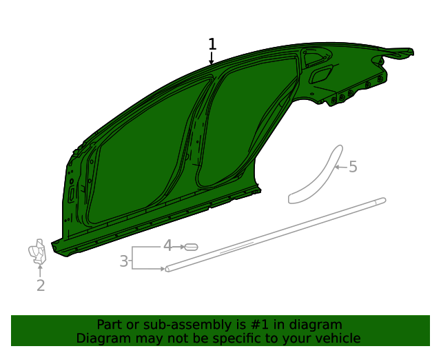 2016-2023 Chevrolet Malibu GM 23388049 Driver Side Outer Body Side ...