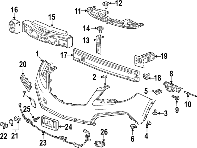 2013-2016 Buick Encore Passenger Side Front Bumper Fascia Guide ...