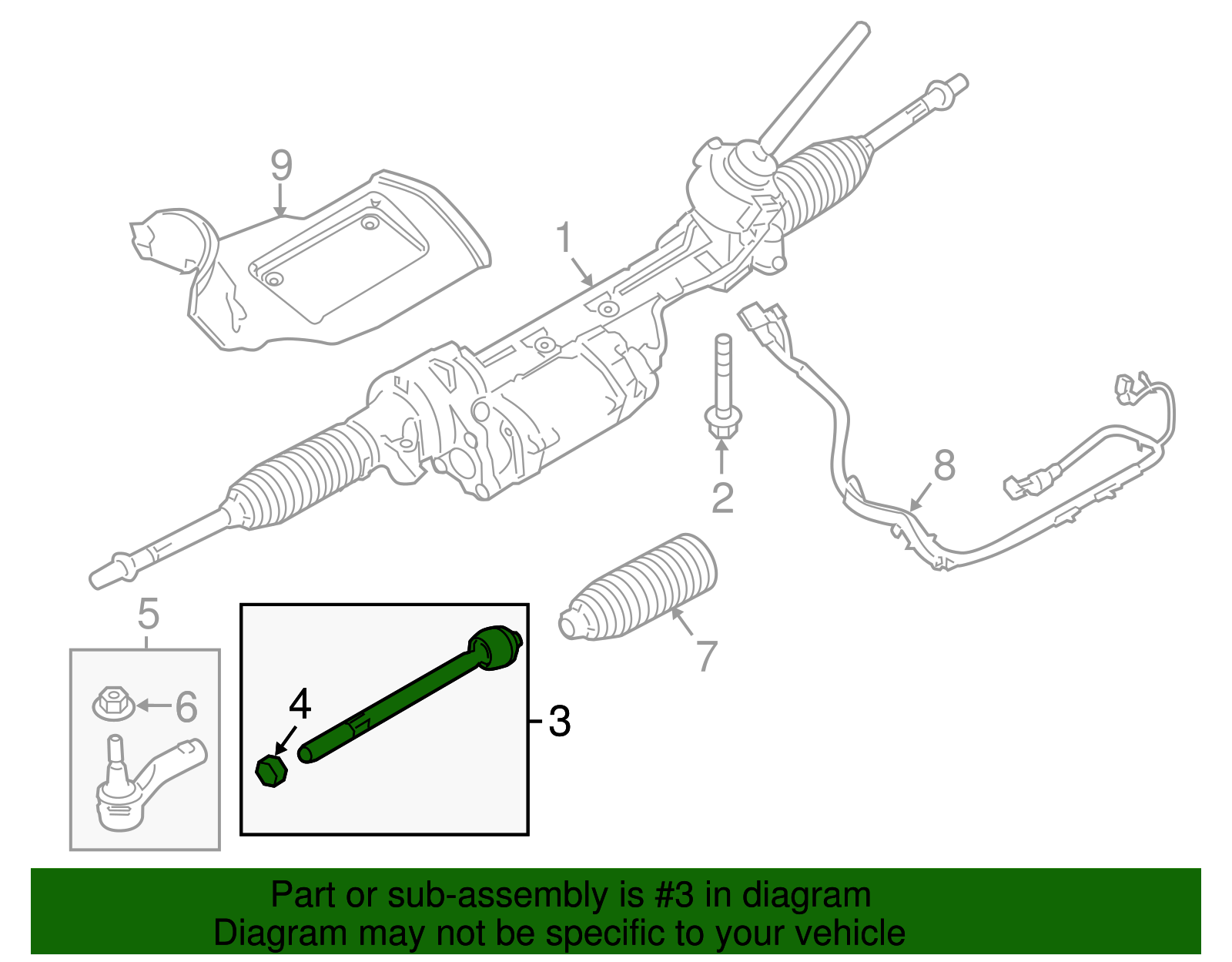 2012-2017 Land Rover Inner Tie Rod LR026271 | OEM Parts Online