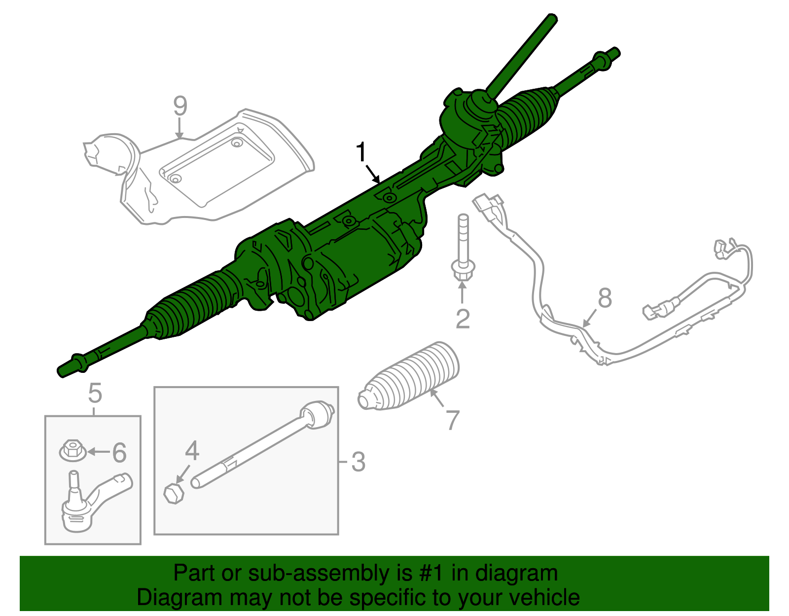 2012 Land Rover Range Rover Evoque Steering Gear LR140515 ...