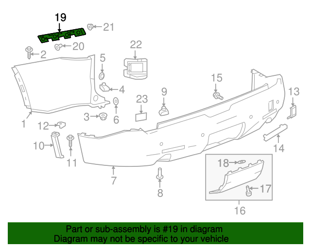 23165966 GM Rear Driver Side Bumper Fascia Guide | GM Parts Store