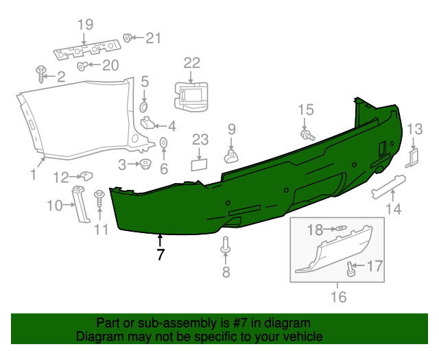 2018-2021 Chevrolet Traverse Rear Lower Bumper Cover 84434267 ...