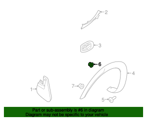 2011-2021 Nissan Wheel Opening Molding Grommet 76848-JG00B | Nissan ...