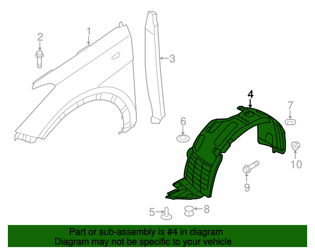 2013-2016 Hyundai Santa Fe Sport Fender Liner 86811-4Z000 | OEM Parts ...