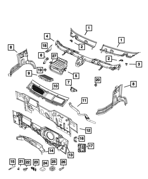 Cowl and Dash Panel for 2025 Ram ProMaster 2500 | Mopar eStore