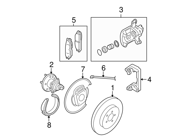 2005-2010 GM Rear Parking Brake Kit without Actuator 88967272 | GM ...