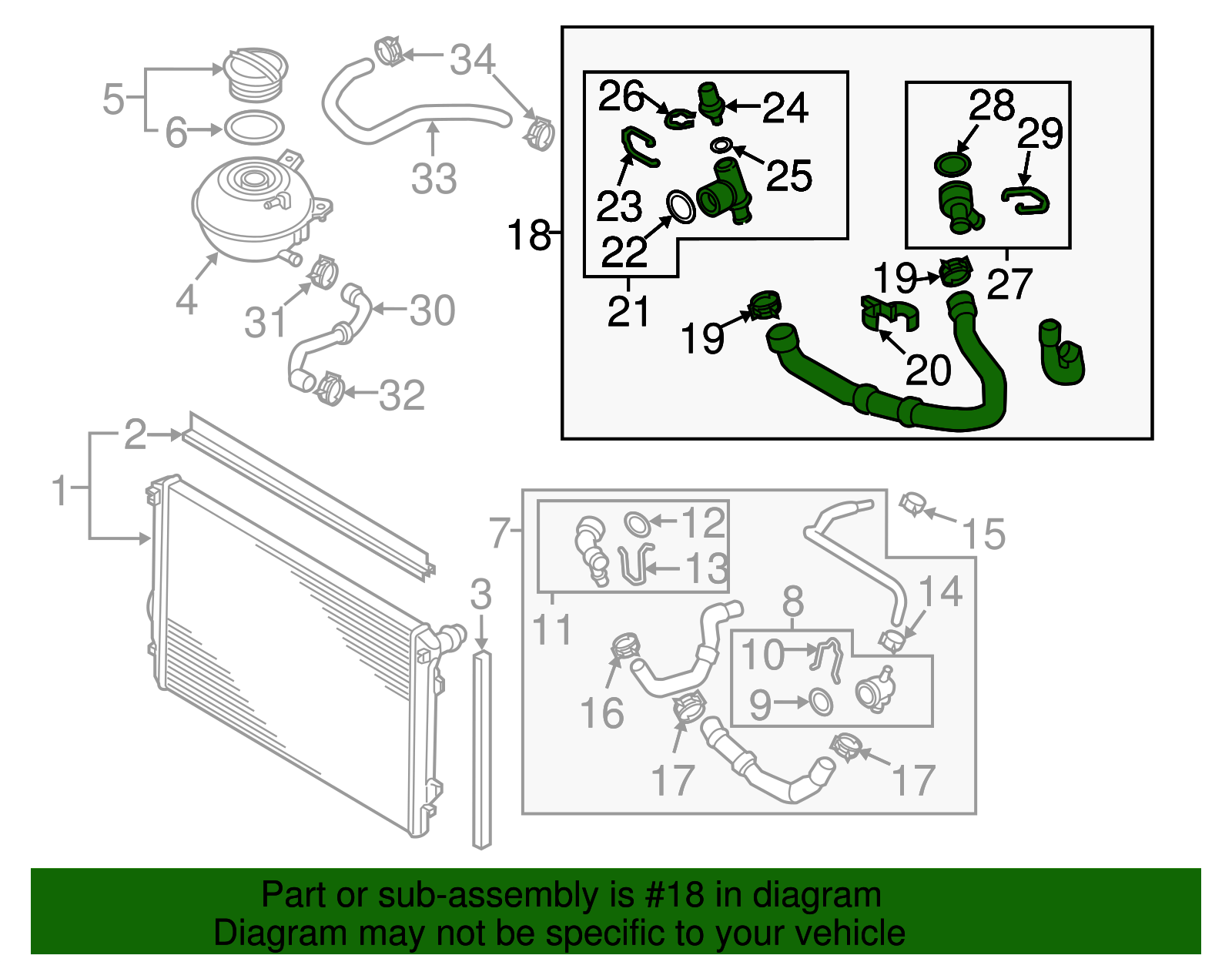 5Q0-122-051-EB - High-Quality Radiator Coolant Hose for 2017-2023 Audi ...