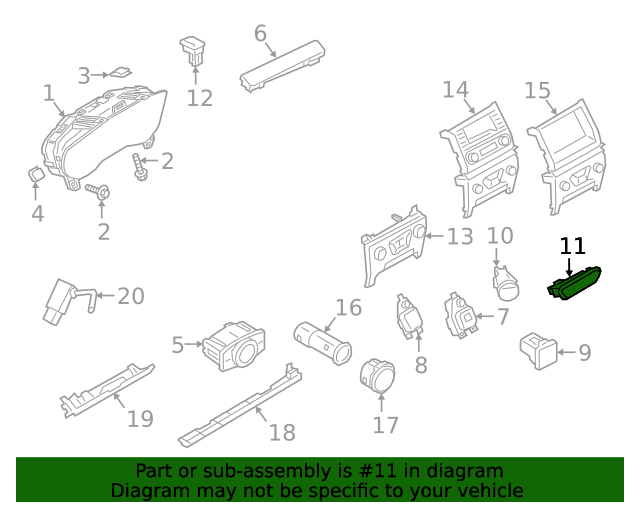 EB3Z-13350-AA - Hazard Switch 2019-2023 Ford Ranger | The Truck Lot