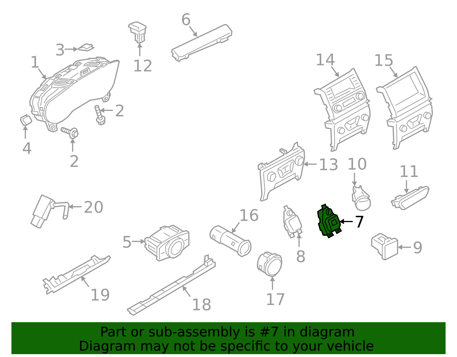 AB3Z-17B676-A - 2019-2023 Ford Ranger - Mirror Switch | My Ford Parts