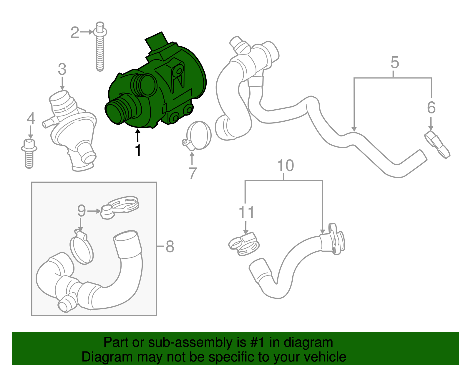 Genuine Water Pump for 2012-2018 BMW | OEM Part# 11-51-5-A81-BE9 | BMW ...