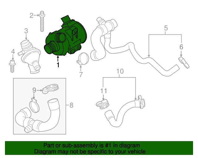 11515a81be9 - 2012-2018 BMW Water Pump (11-51-5-A81-BE9) | BMW of South ...