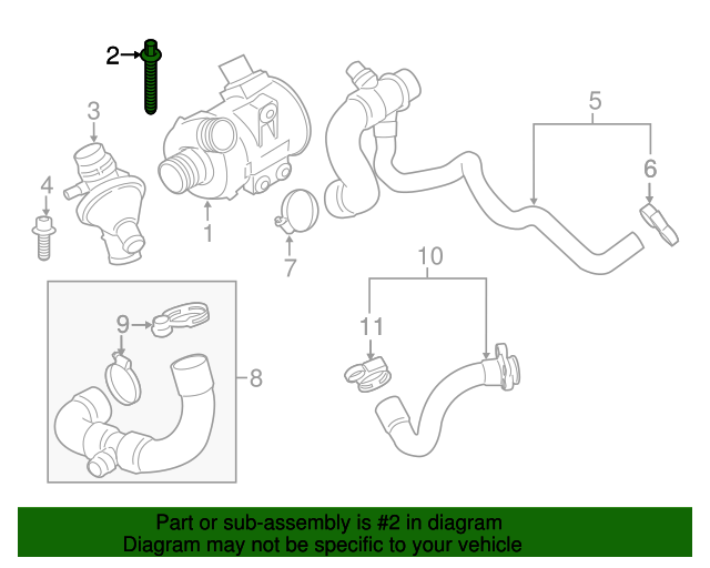 11517602125 - 2012-2018 BMW Water Pump Bolt (11-51-7-602-125) | BMW of ...