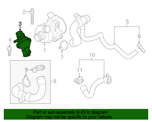 2012-2018 BMW Thermostat Unit 11-53-8-635-689 | BMWPartsDirect.com