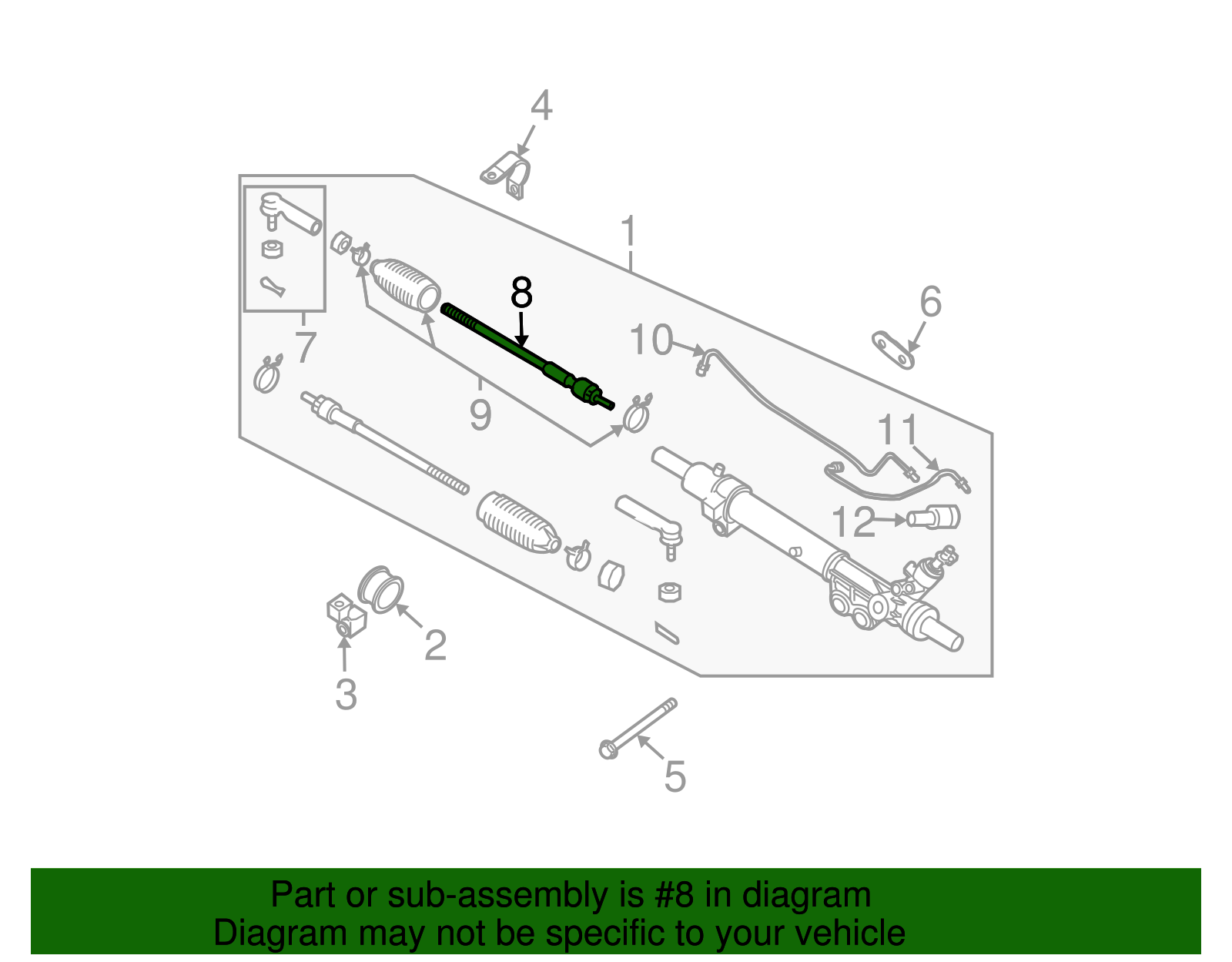 D8E21-EB70A - Inner Tie Rod 2020-2025 Nissan Frontier | Nissan Parts ...