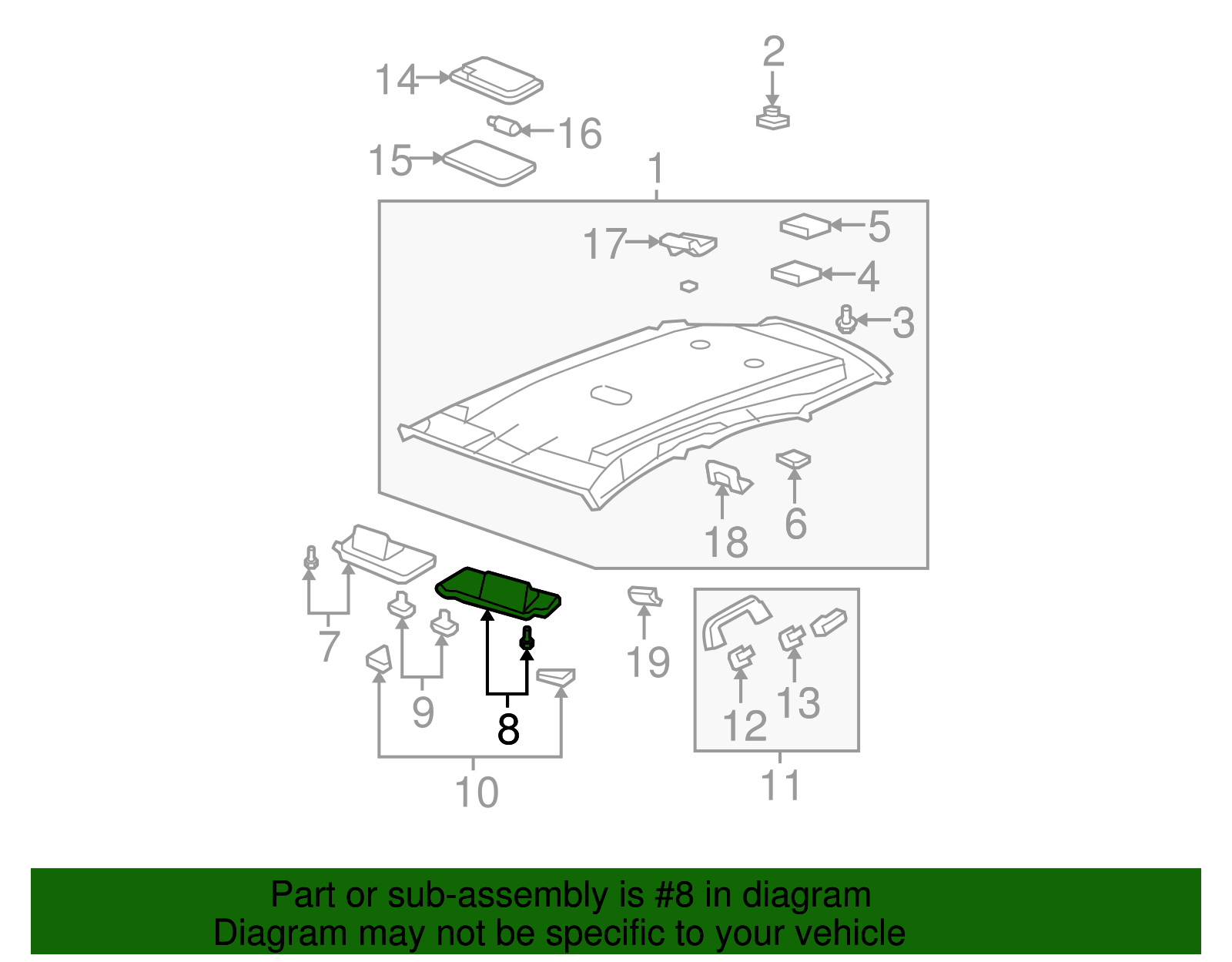 83280-SWA-A83ZB - Sun-Visor Assembly L *NH643L* (Mirror) (Light Gray ...