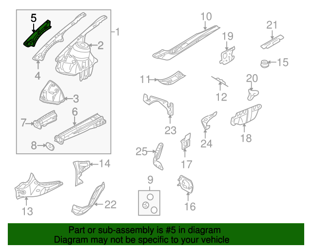 41-11-8-237-611 - Fender Rail Reinforcement - 1999-2006 BMW | Buy BMW ...