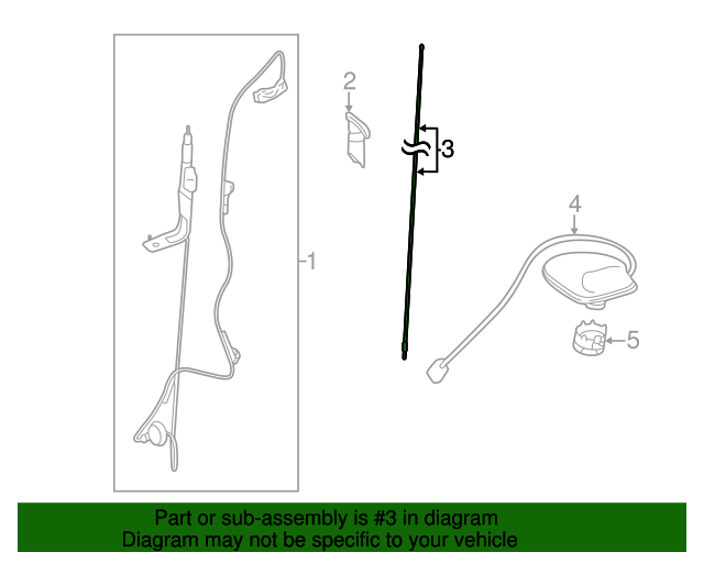 Genuine Toyota Pole Sub-Assembly, Pull Top Antenna part# 86309-0C020 ...