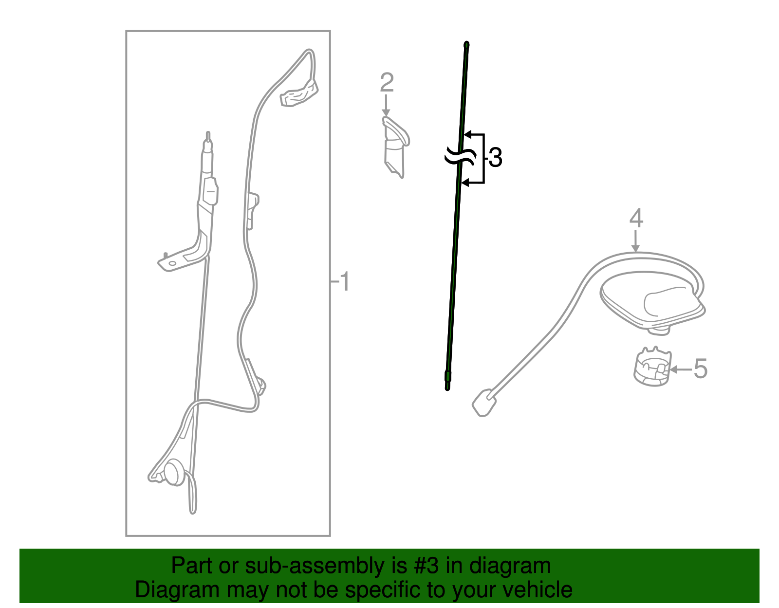 1997-2019 Toyota Pole Sub-Assembly, Pull Top Antenna 86309-0C020 | OEM ...