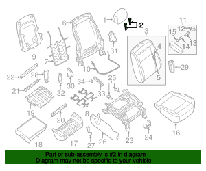 87603-1PA0A - Headrest Guide 2012-2021 Nissan | Nissan Parts ...