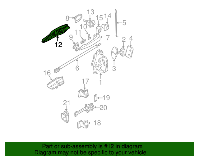 51217044839 - 2001-2005 BMW Carrier Outside Door Handle 519901 (51-21-7 ...
