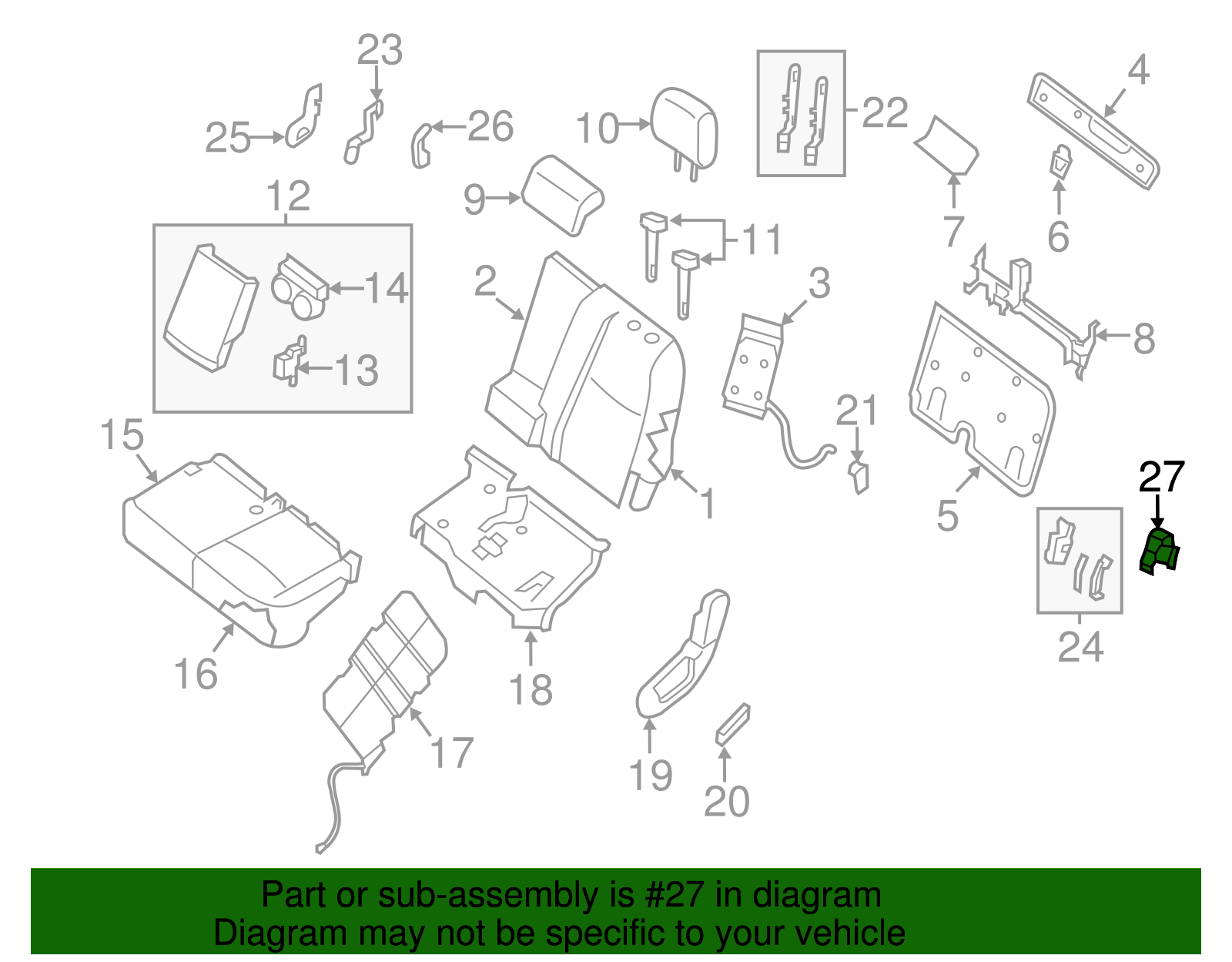 2013-2020 Nissan Pathfinder Seat Belt Cover 88623-3JA0A | Nissan Parts ...