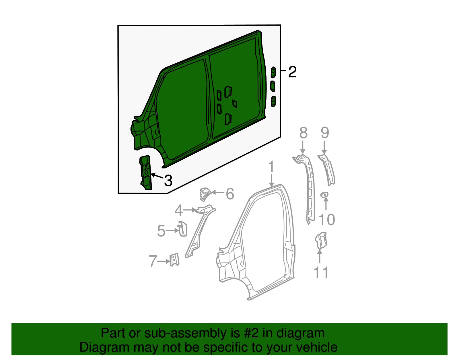 1996-2025 GM Passenger Side Door Frame with Reinforcements and Plate ...