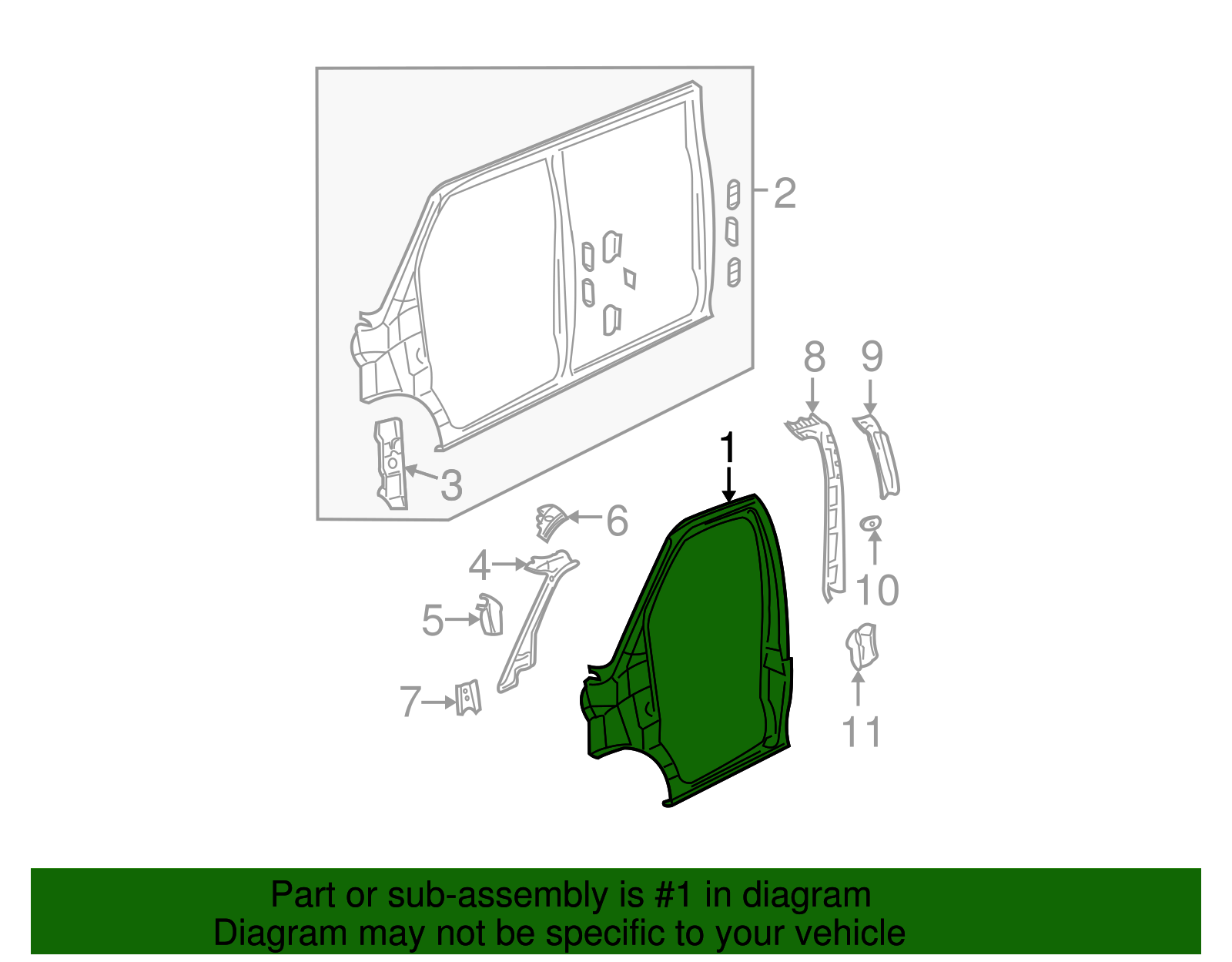 1996-2025 GM Driver Side Door Frame with Reinforcements 12380303 GM ...