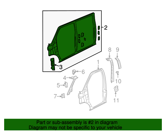 GM Parts | Front and Rear Side Door Opening Frame Part# 12380305 | GM ...