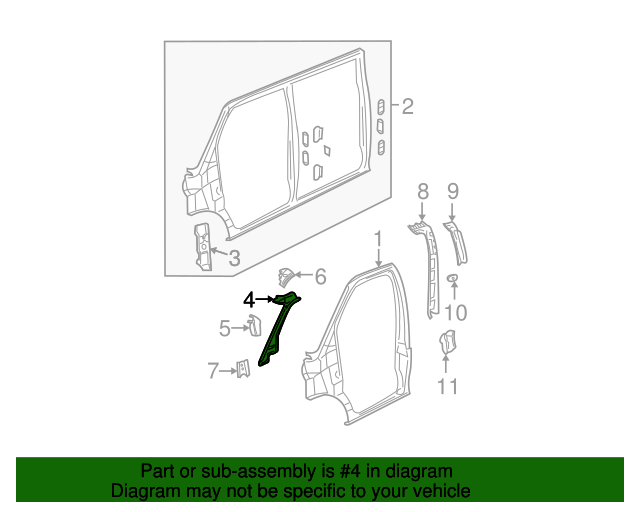 1996-2024 GM Driver Side Windshield Inner Side Frame Reinforcement ...