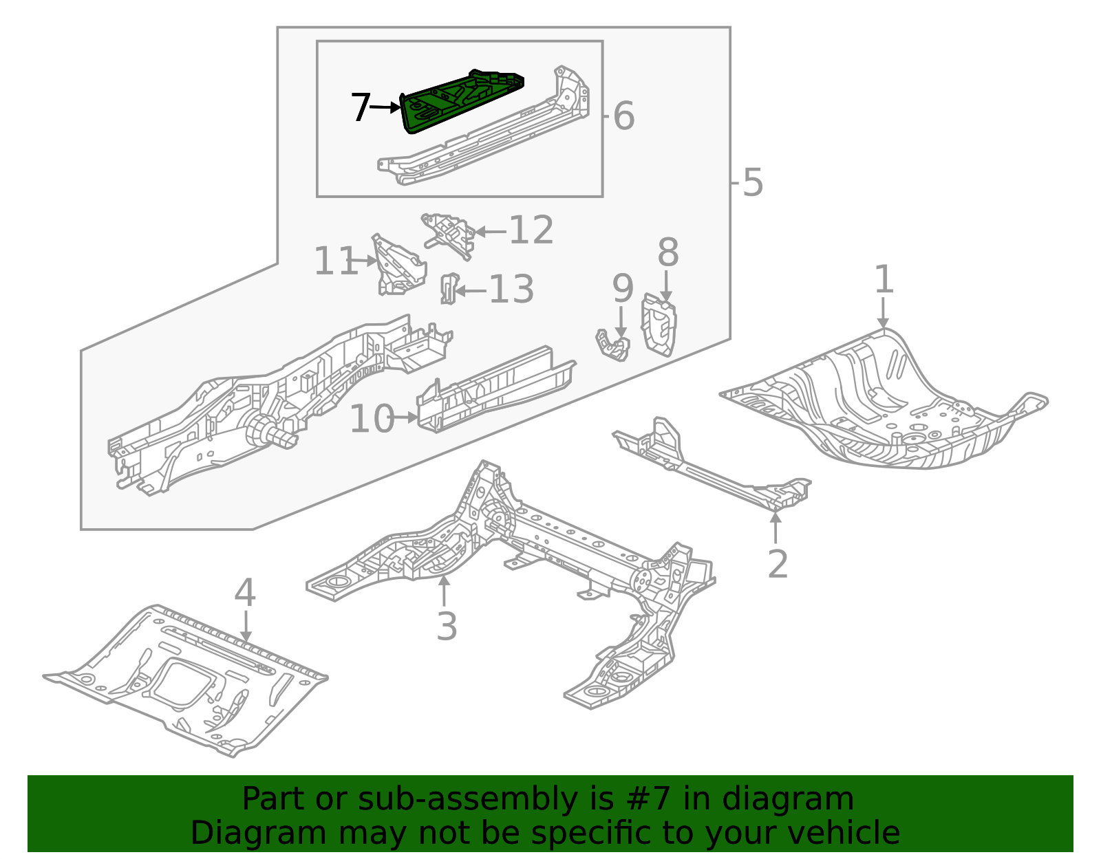 65615-T20-A00ZZ - 2022-2025 Honda Civic - Floor Side Rail Reinforcement ...