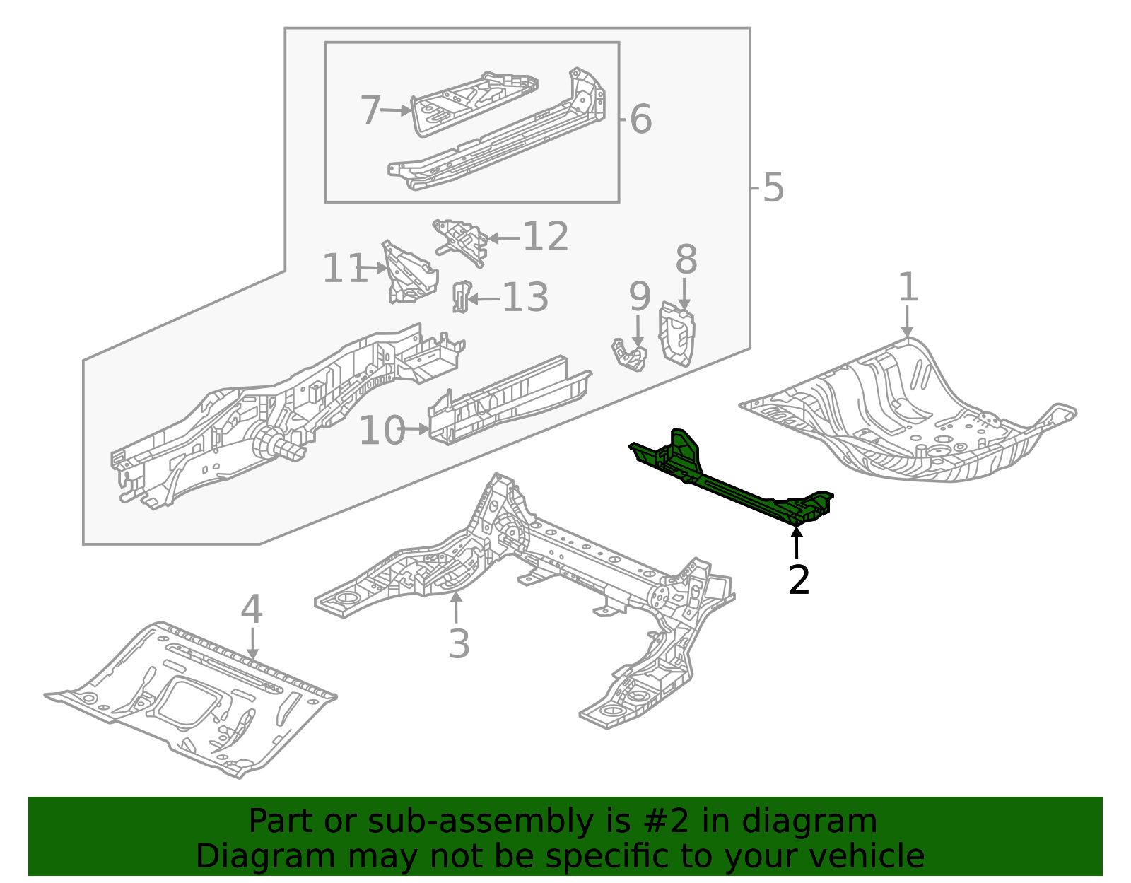 65750-T20-A00ZZ - 2022-2025 Honda Civic - Lower Cross-Member | Genuine ...