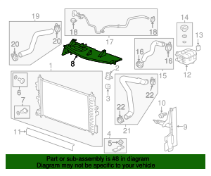 2013-2017 Buick Verano Upper Radiator Air Baffle 22872263 GM ...